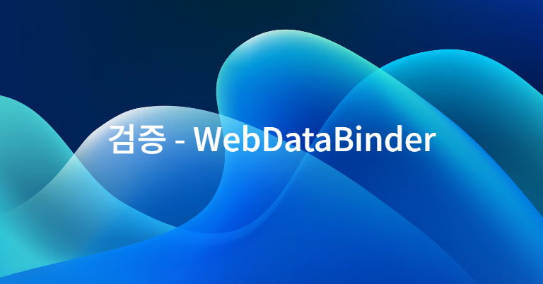 검증 - WebDataBinder