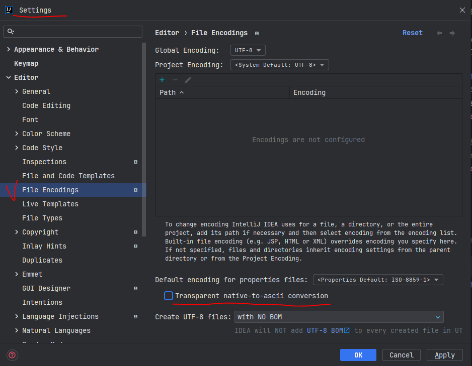 Unsupported characters for the charset 'ISO-8859-1' 경고 해결법