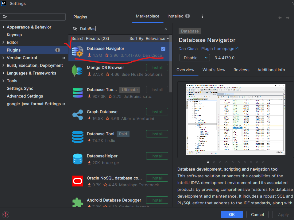 IntelliJ Community 에서 DB조회방법