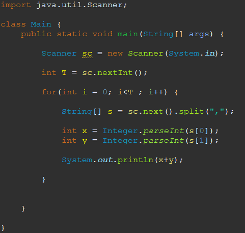 (JAVA)백준 알고리즘 No.10953
