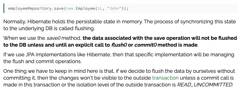 JPA - save() 와 saveAndFlush() 의 차이