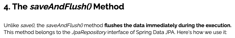 JPA - save() 와 saveAndFlush() 의 차이