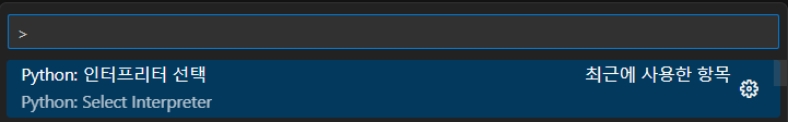 poetry 환경 VSCode에서 선택