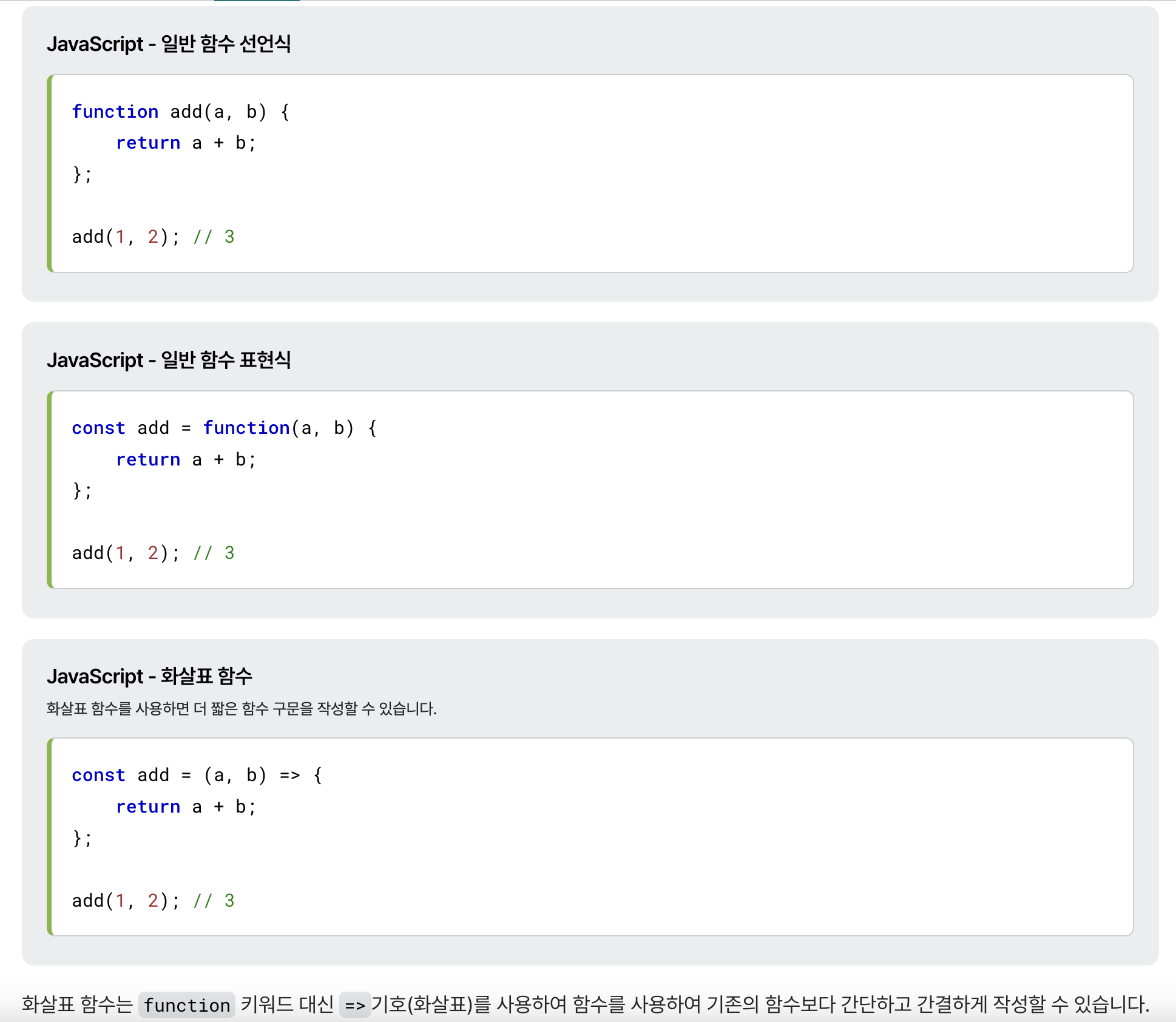 화살표 함수 (이거 보면 이해 제일 잘됨)