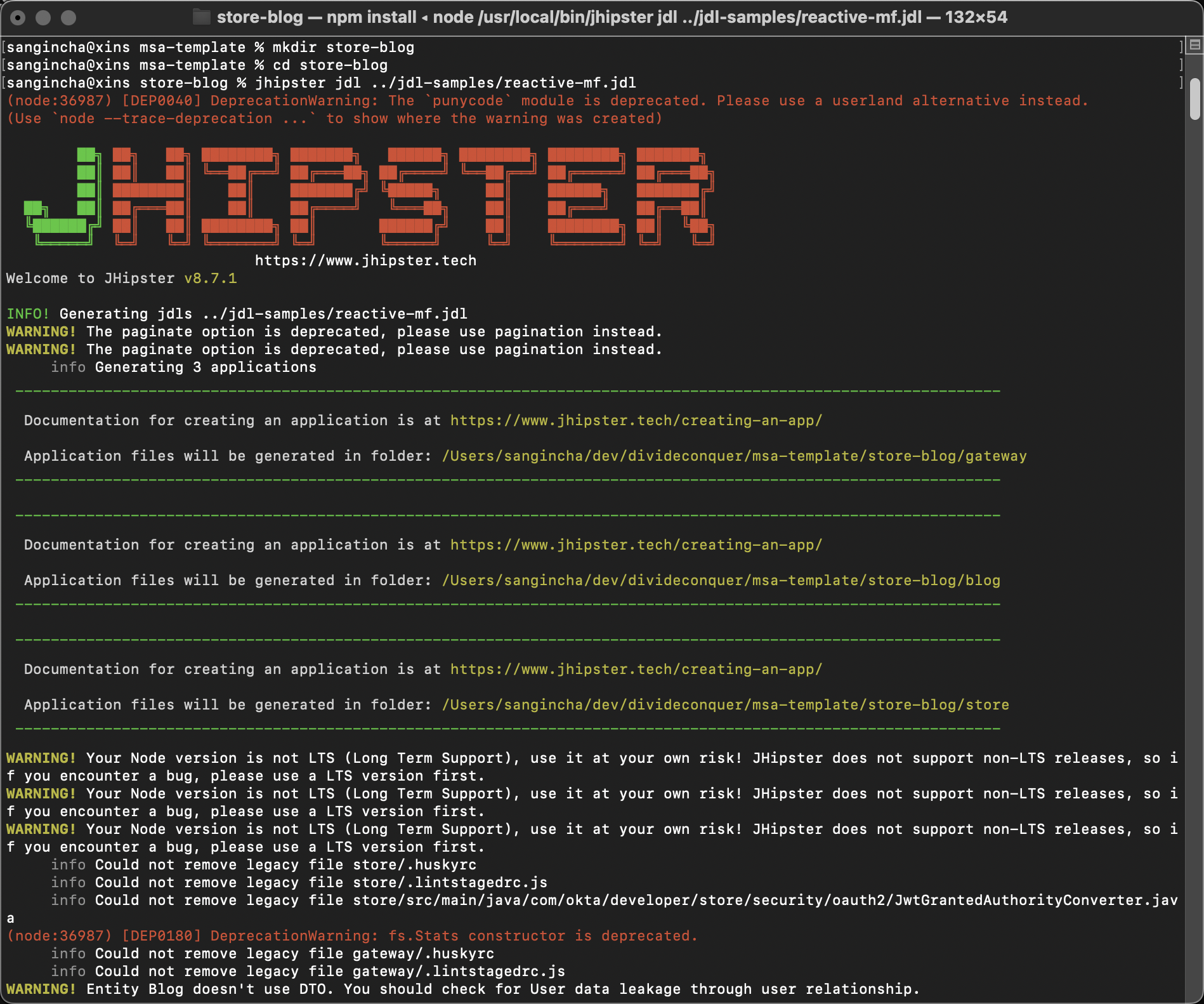 JHipster의 JDL로 애플리케이션 생성하기