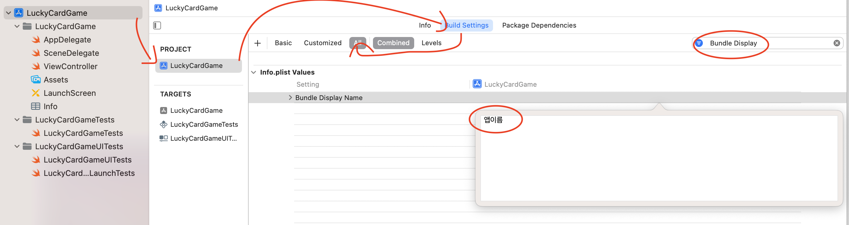 [iOS] 앱 표시 이름 변경하기