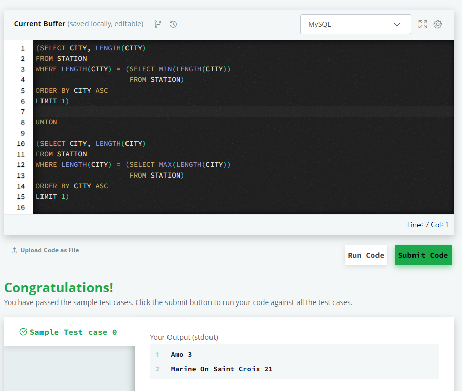 [sql] 힘들땐 Sql을 봐 Hackerrank 문제 정리 1