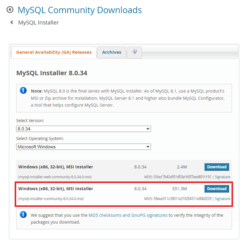 [MySQL] 설치 및 실행 for Windows