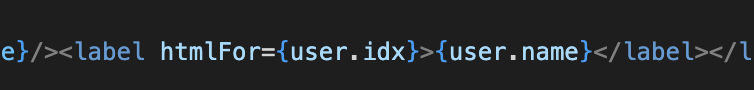[React]Warning: Invalid DOM property `for`. Did you mean `htmlFor`? 문제해결