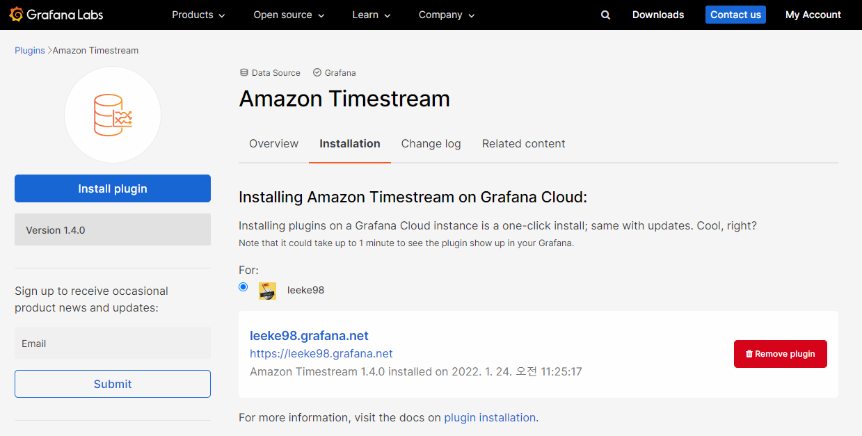 AWS Timestream + Grafana 연동