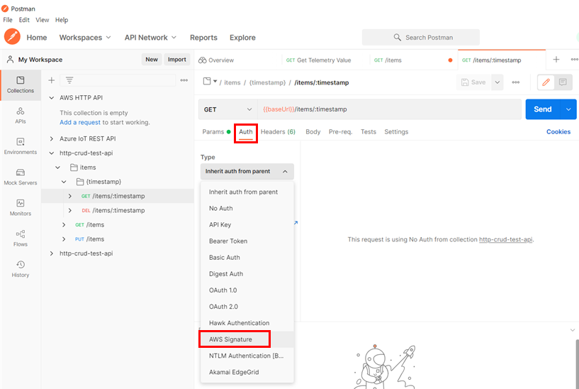 Postman으로 AWS Signature v4 생성
