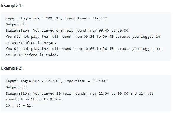 Leetcode-1904. The Number of Full Rounds You Have Played