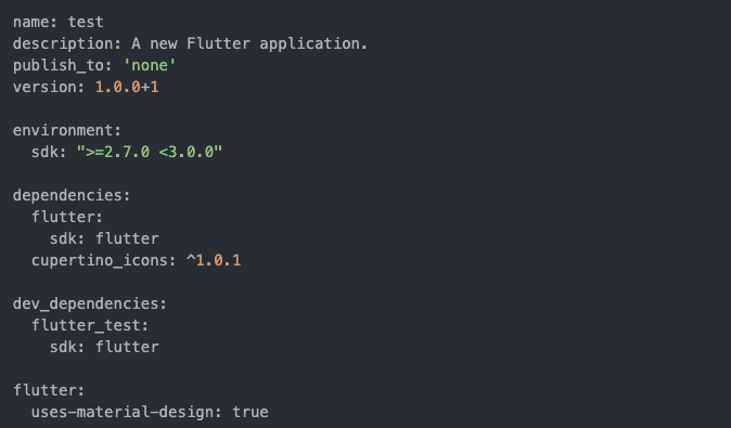 [Flutter] pubspec.yaml