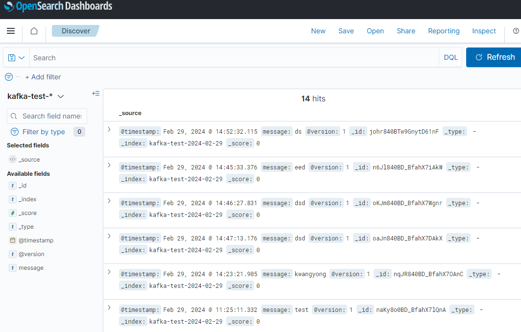 Kafka, Logstash, Opensearch 설치 및 명령어