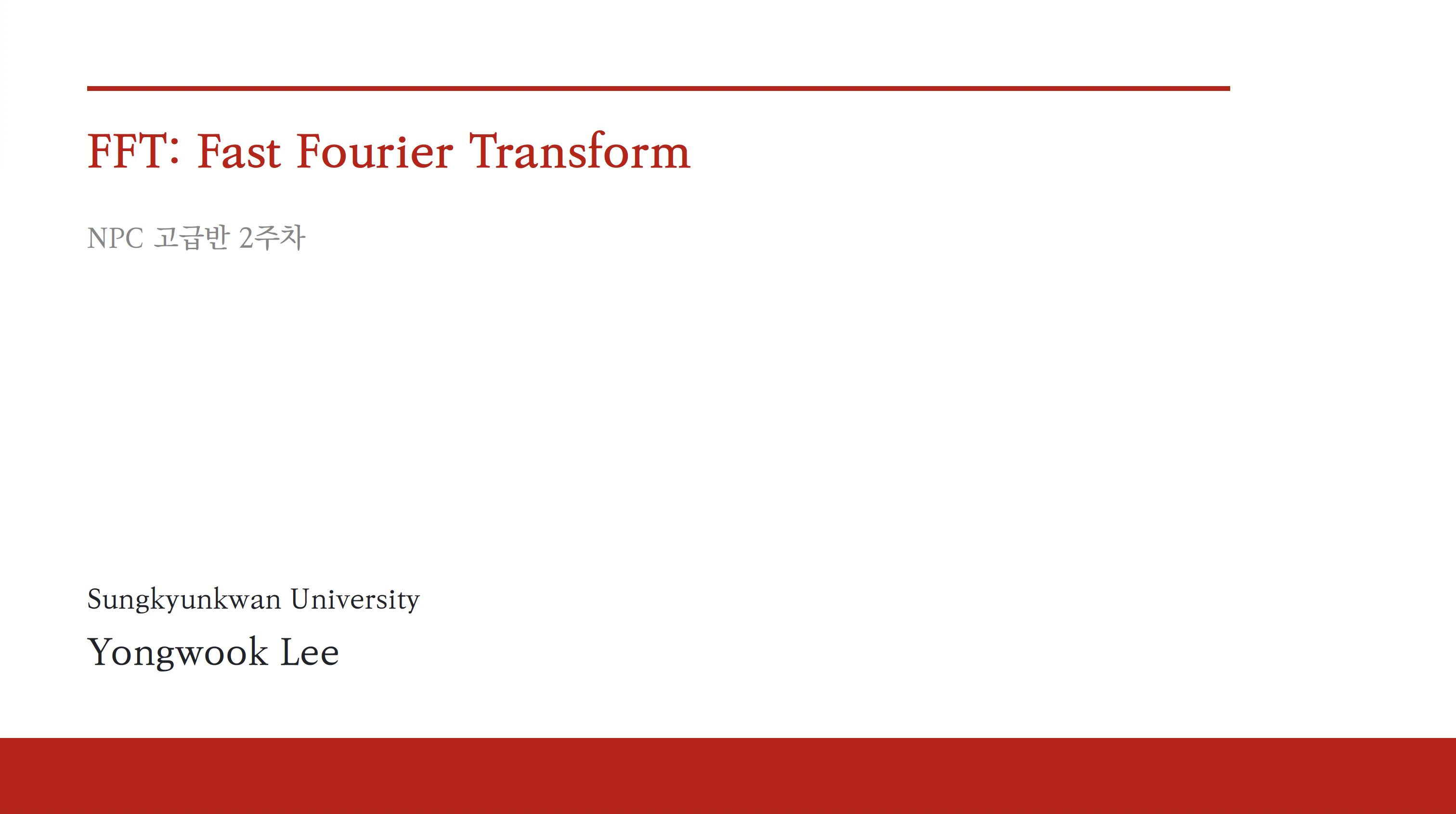 Fft Fast Fourier Transform