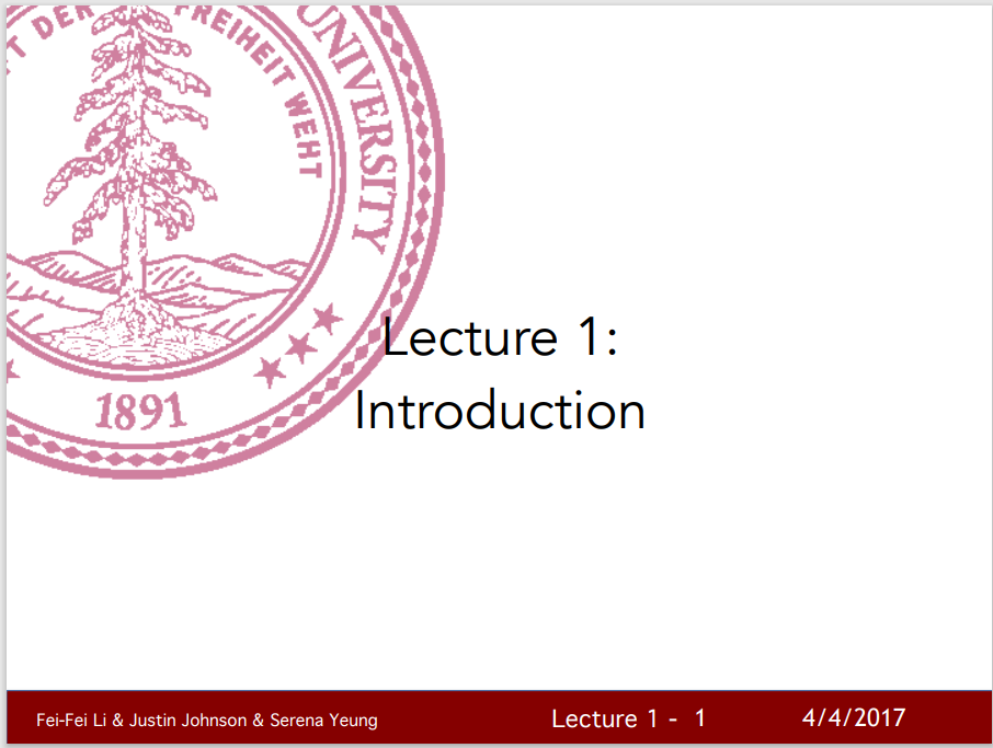 CS231n - lecture 1 : Introduction to Convolutional Neural Networks for Visual Recognition