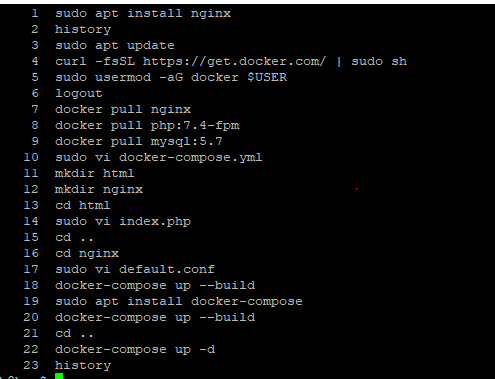 docker 리눅스 nginx+ php +mysql
