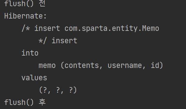 JPA flush, commit DB 반영