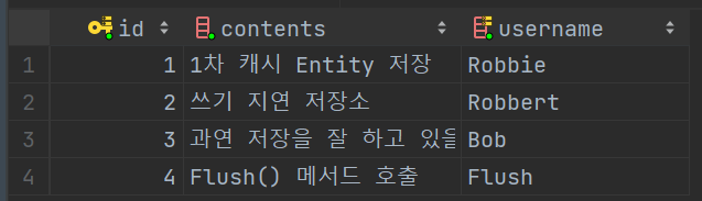 JPA flush, commit DB 반영