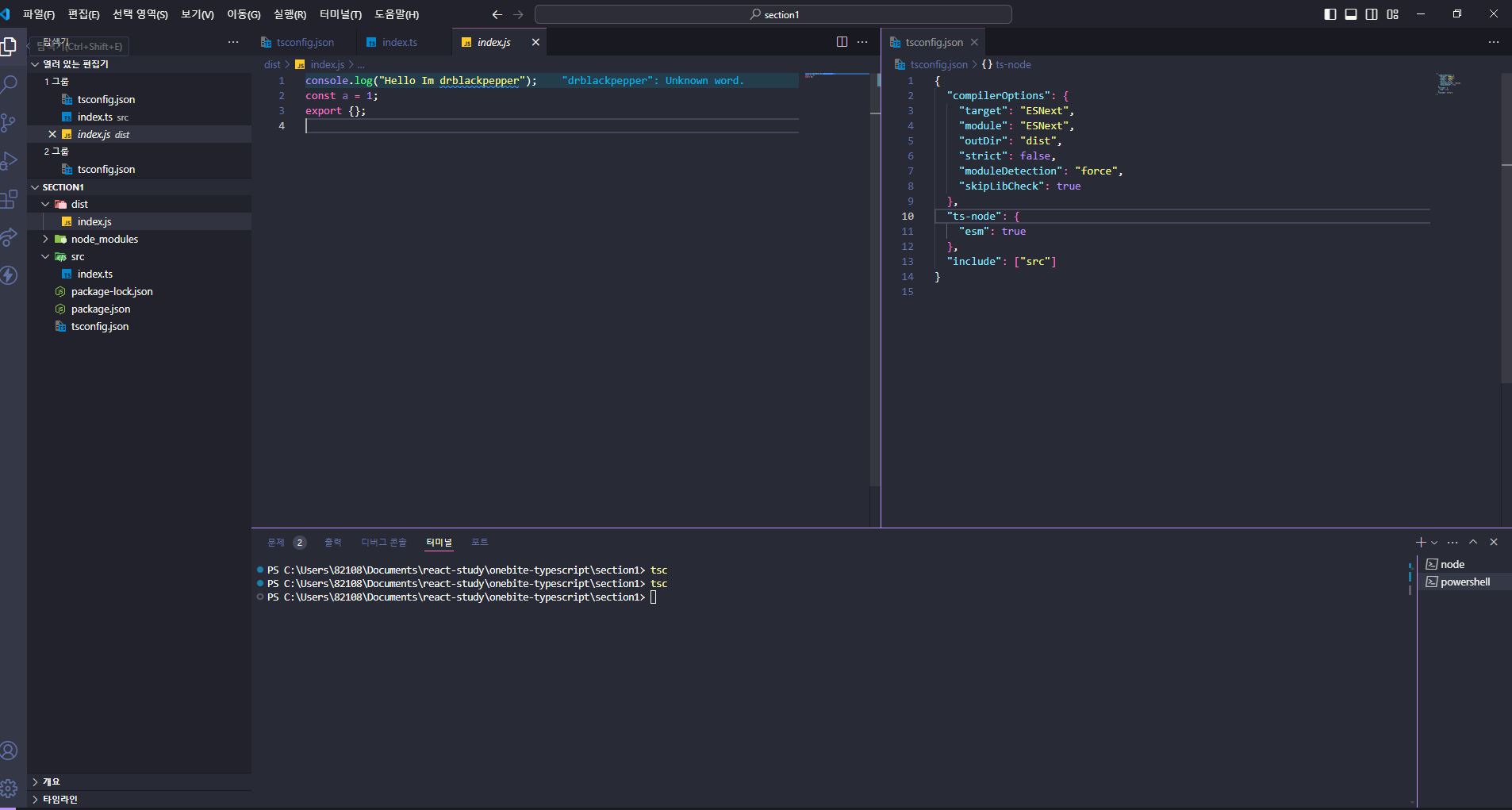 타입스크립트 환경 세팅