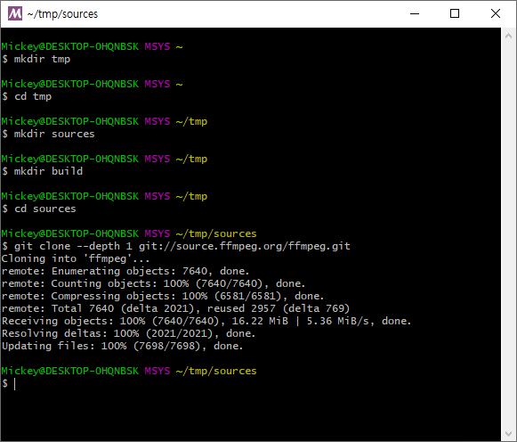Build FFmpeg on Windows