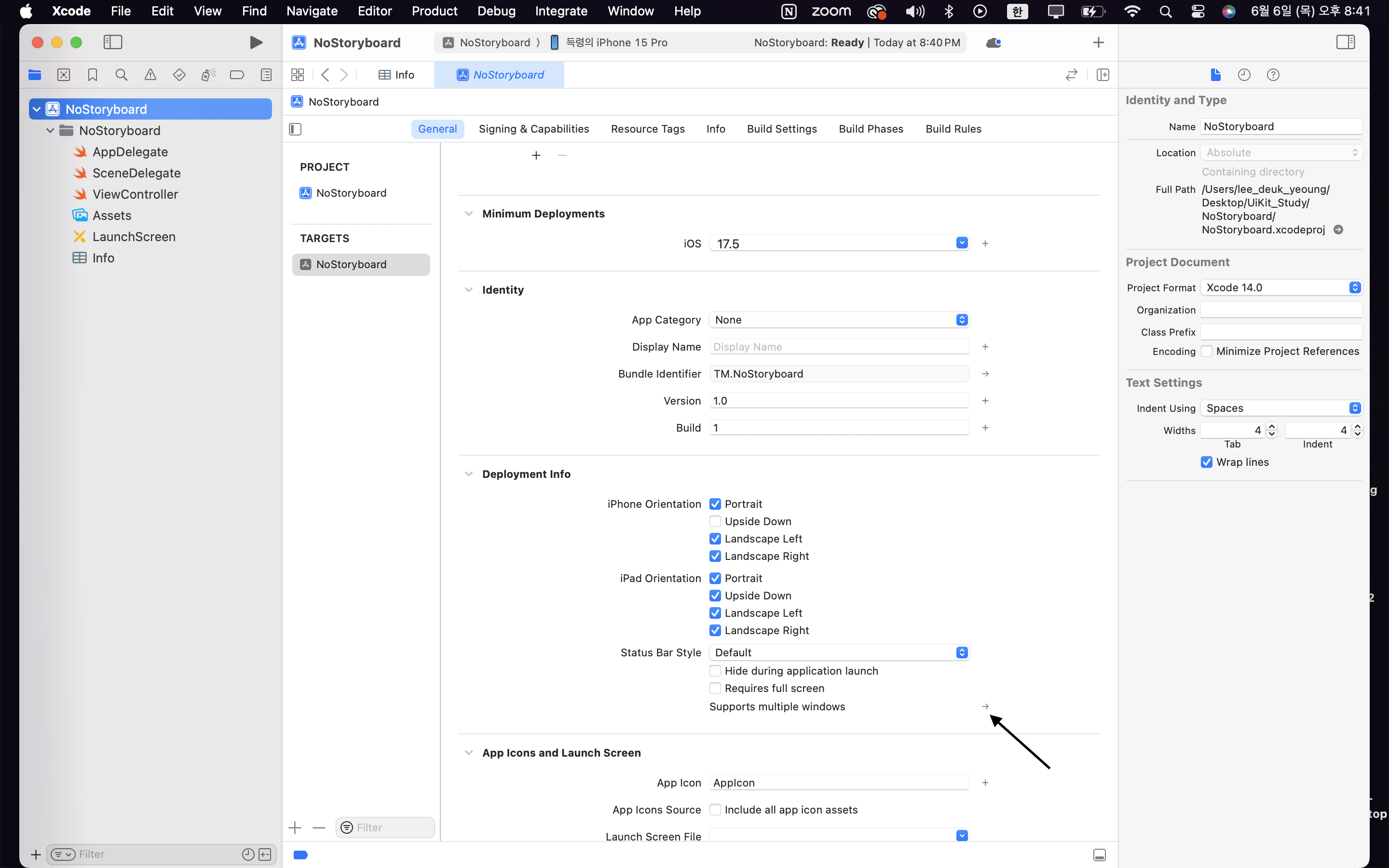 No Storyboard Settings(with canvas)