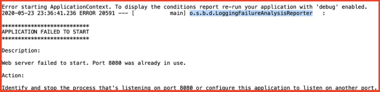 Error Starting Applicationcontext To Display The Conditions Report Re Run Your Application With
