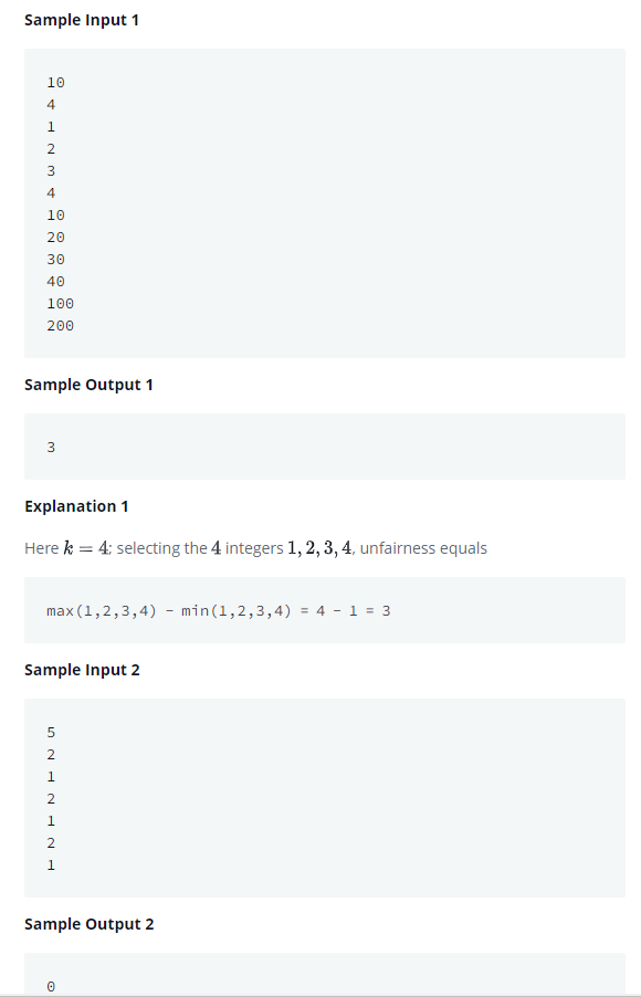 [Hacker Rank] Max Min