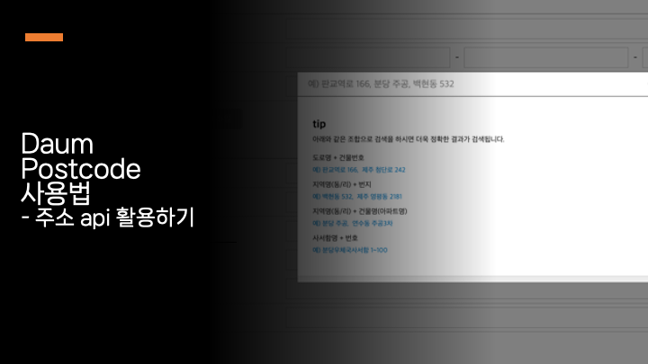 Daum 주소 api 사용법