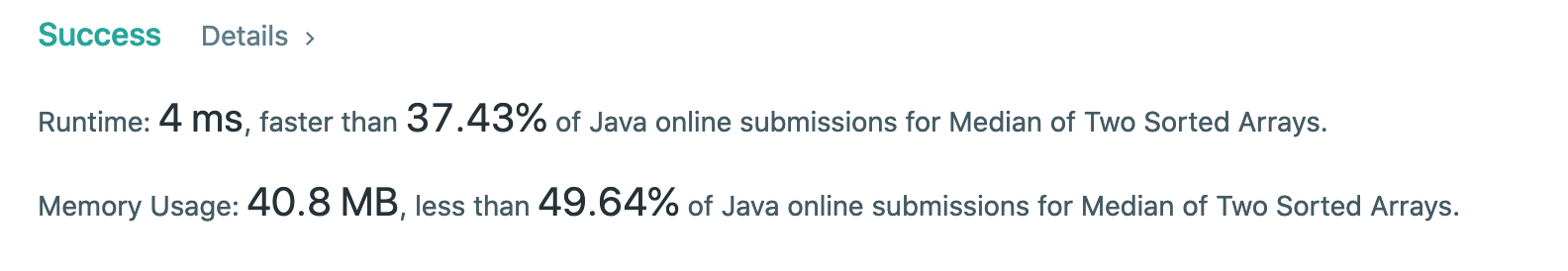 Leetcode Median Two Sorted Arrays