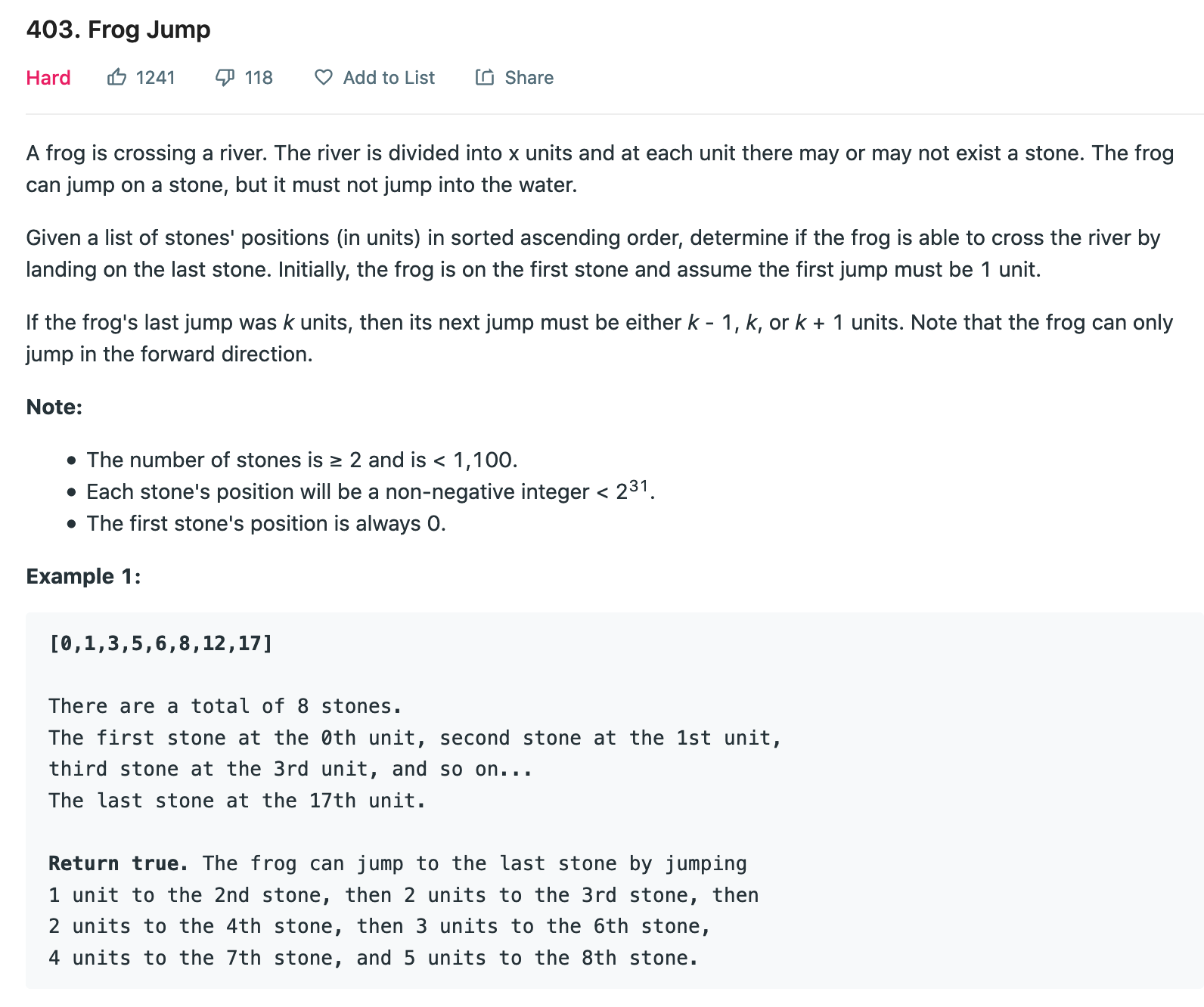 Leet code - frog jump Leet code - frog jump