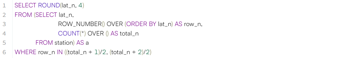 [HackerRank] Weather Observation Station 20_MySQL