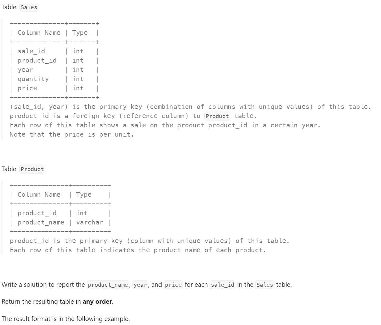 Leetcode Product Sales Analysis Imysql