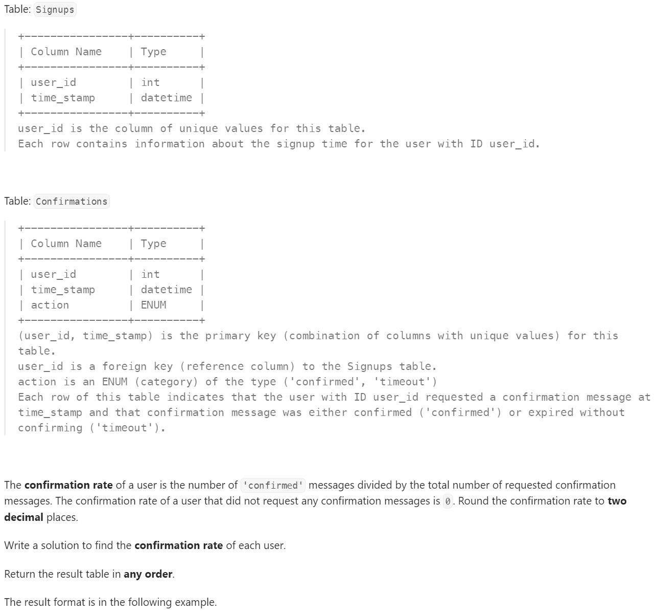 [Leetcode] Confirmation Rate_MySQL