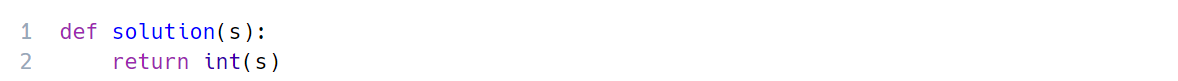 프로그래머스 문자열을 정수로 바꾸기python