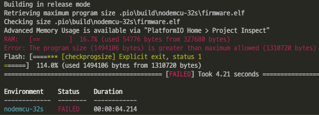 ﻿ESP32 Out of flash memory 문제 해결법
