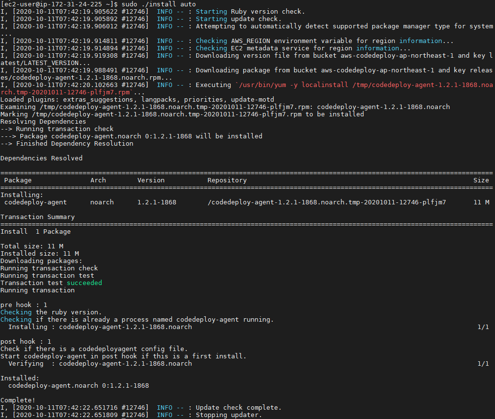AWS CodeDeploy 현재 위치 배포