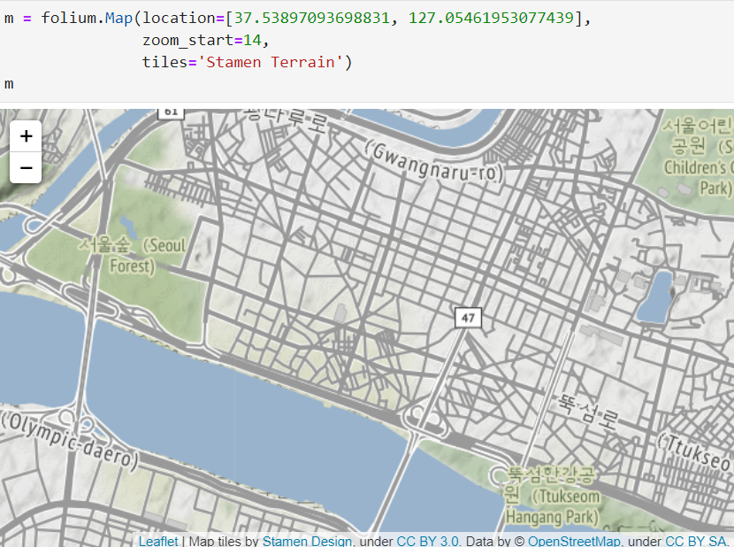 Python 지도 시각화 - Folium