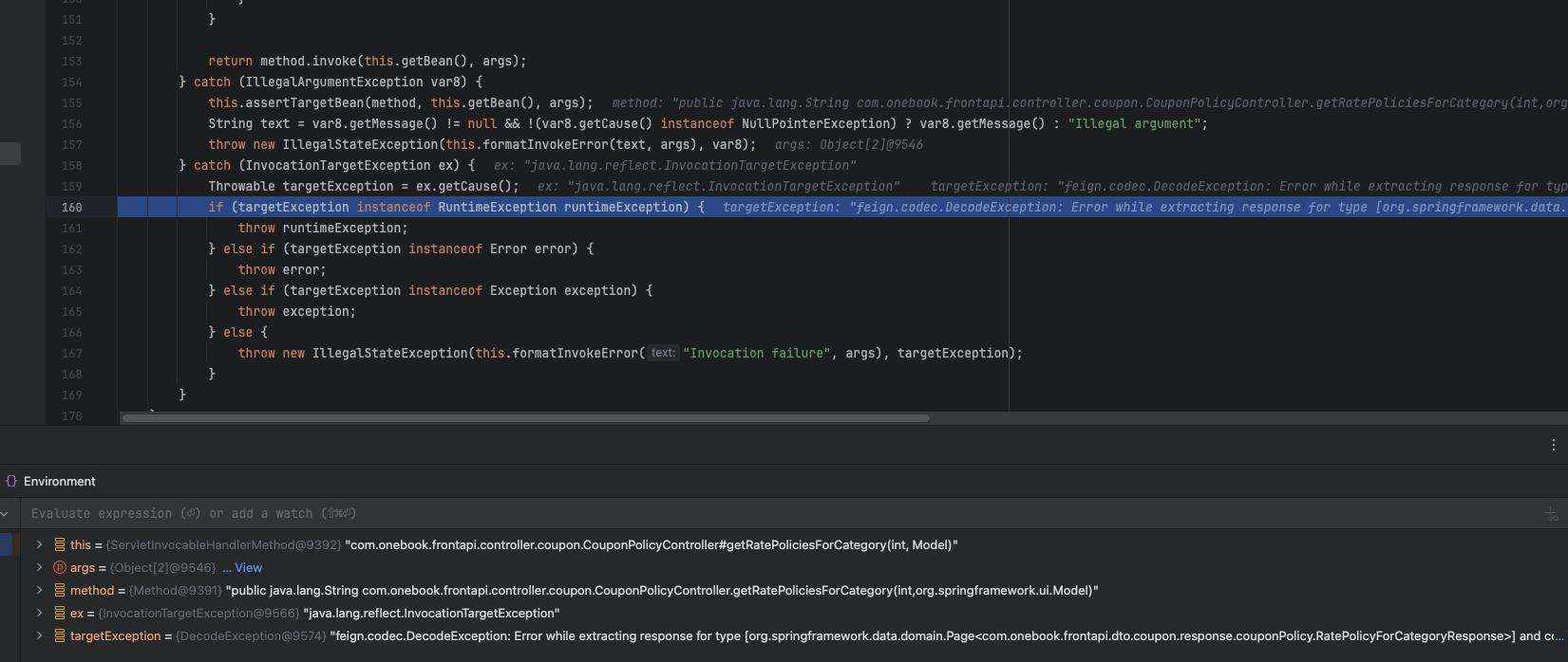 Spring : feign.codec.DecodeException: Error while extracting response for type ~ and content type