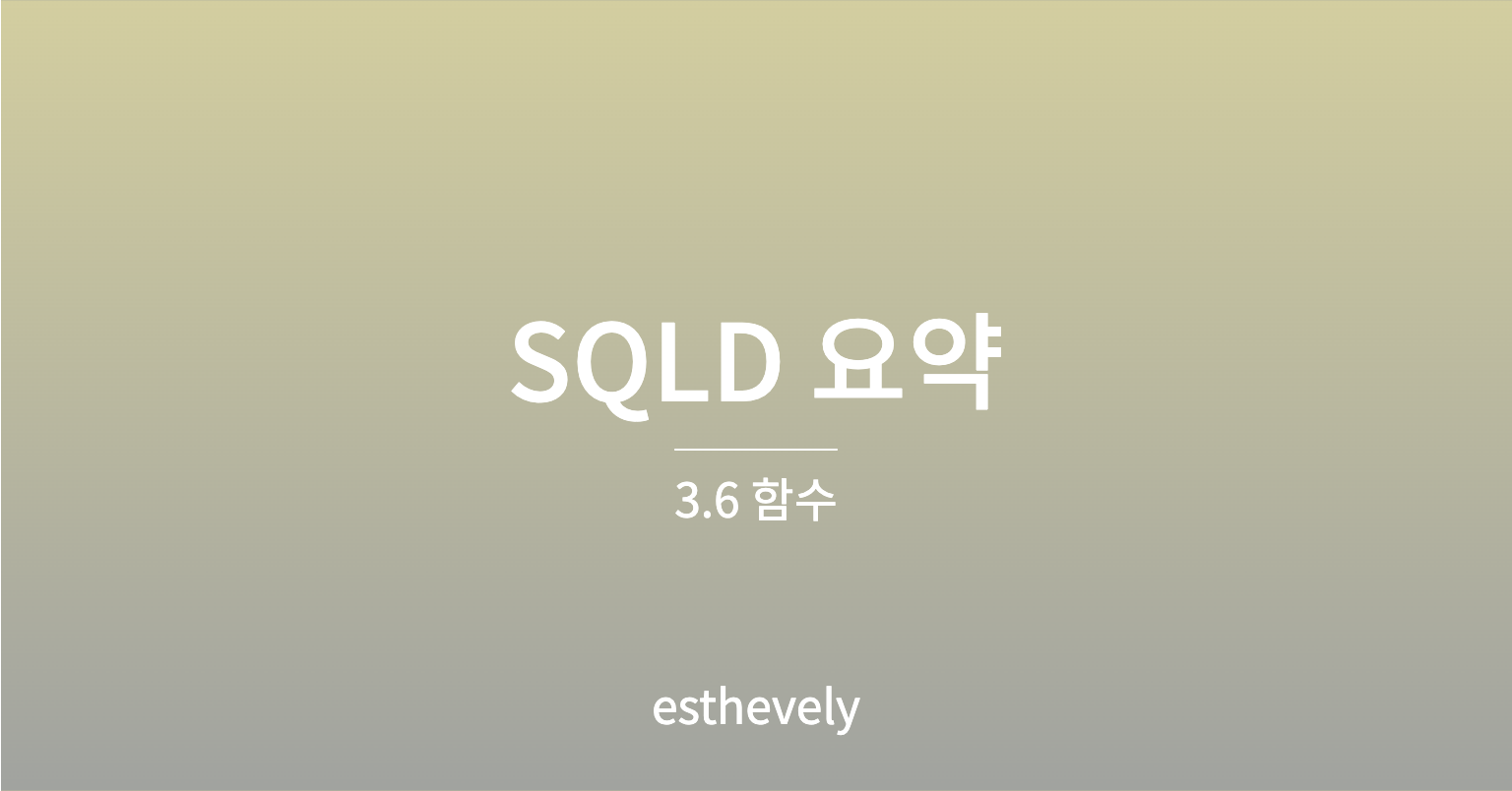 [SQLD] 3.6 함수