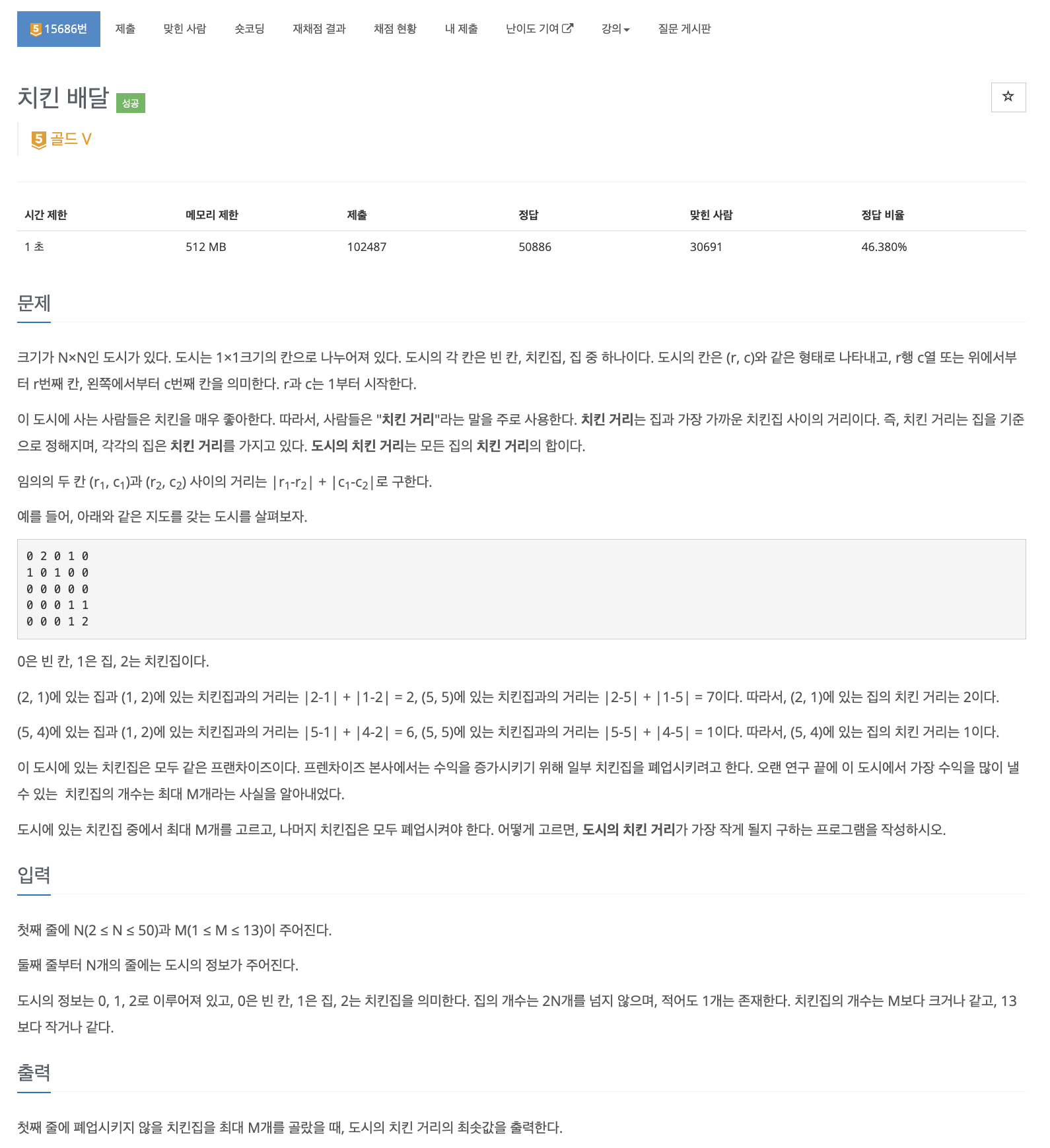 [Algorithm] 99클럽 코테 스터디 15일차 TIL BOJ 15686