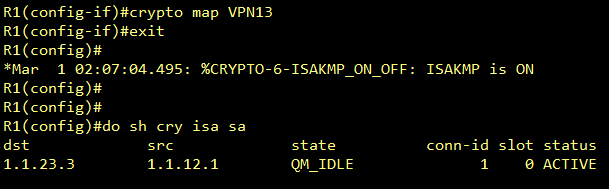 GRE 터널에 IPSec(crypto map 방식) 구성