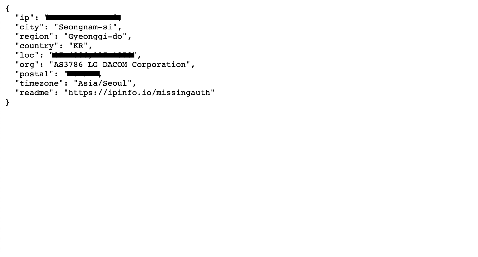 [JavaScript]How to use JSON data from ipinfo.io / ipinfo.io로 내 위치 JSON ...