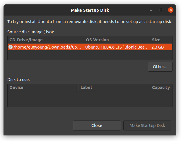[Ubuntu] 우분투에서 우분투 설치 USB 만들기