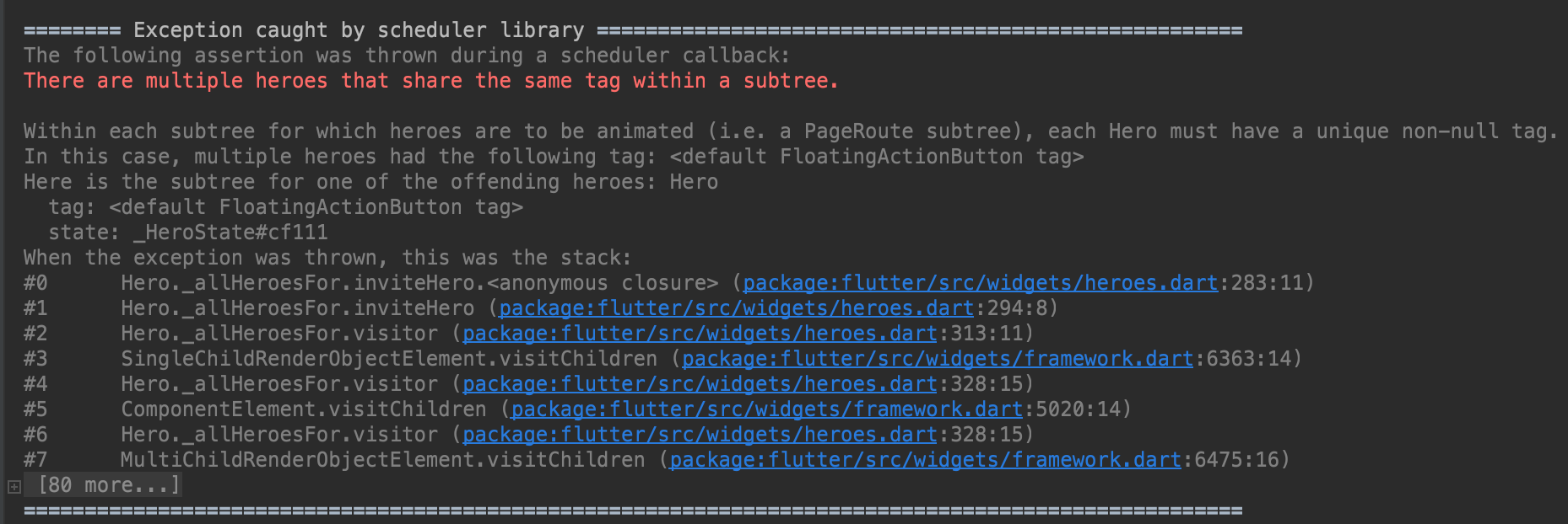 Flutter There Are Multiple Heroes That Share The Same Tag Within A Subtree
