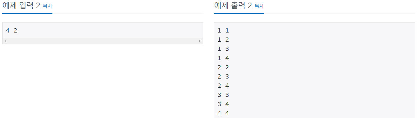 [백준(Baekjoon)] 15652. N과 M (4) (java, DFS/백트래킹)