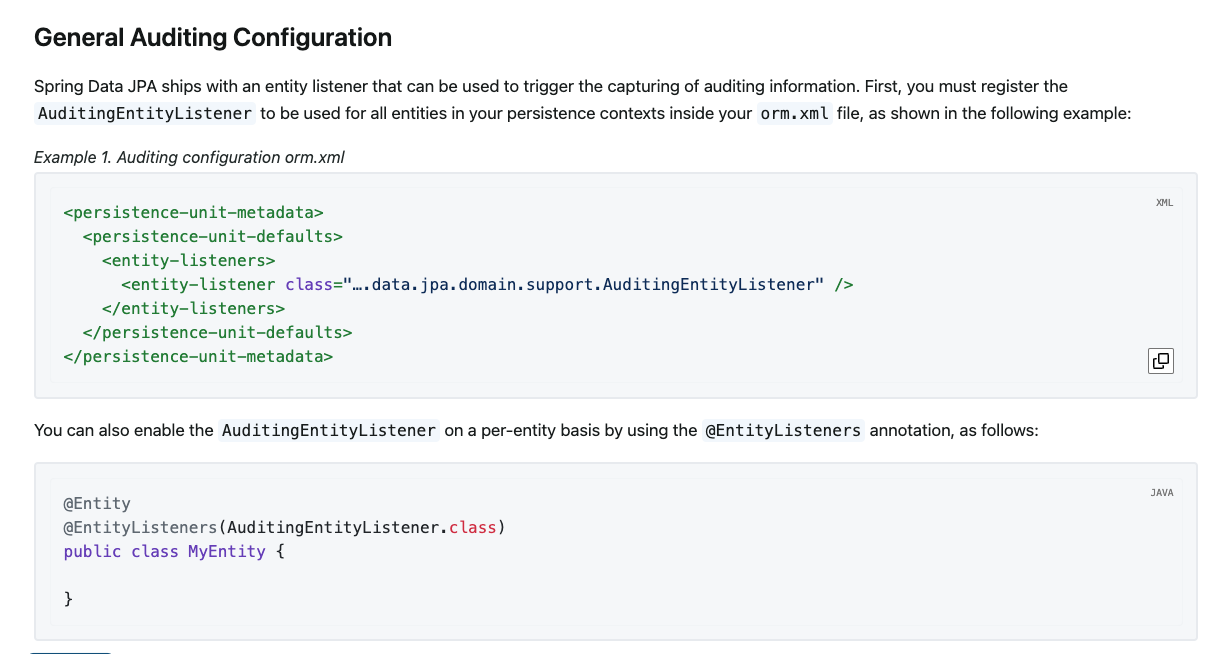 @CreatedDate, @LastModifiedDate 설정이 null 로 들어가는 현상