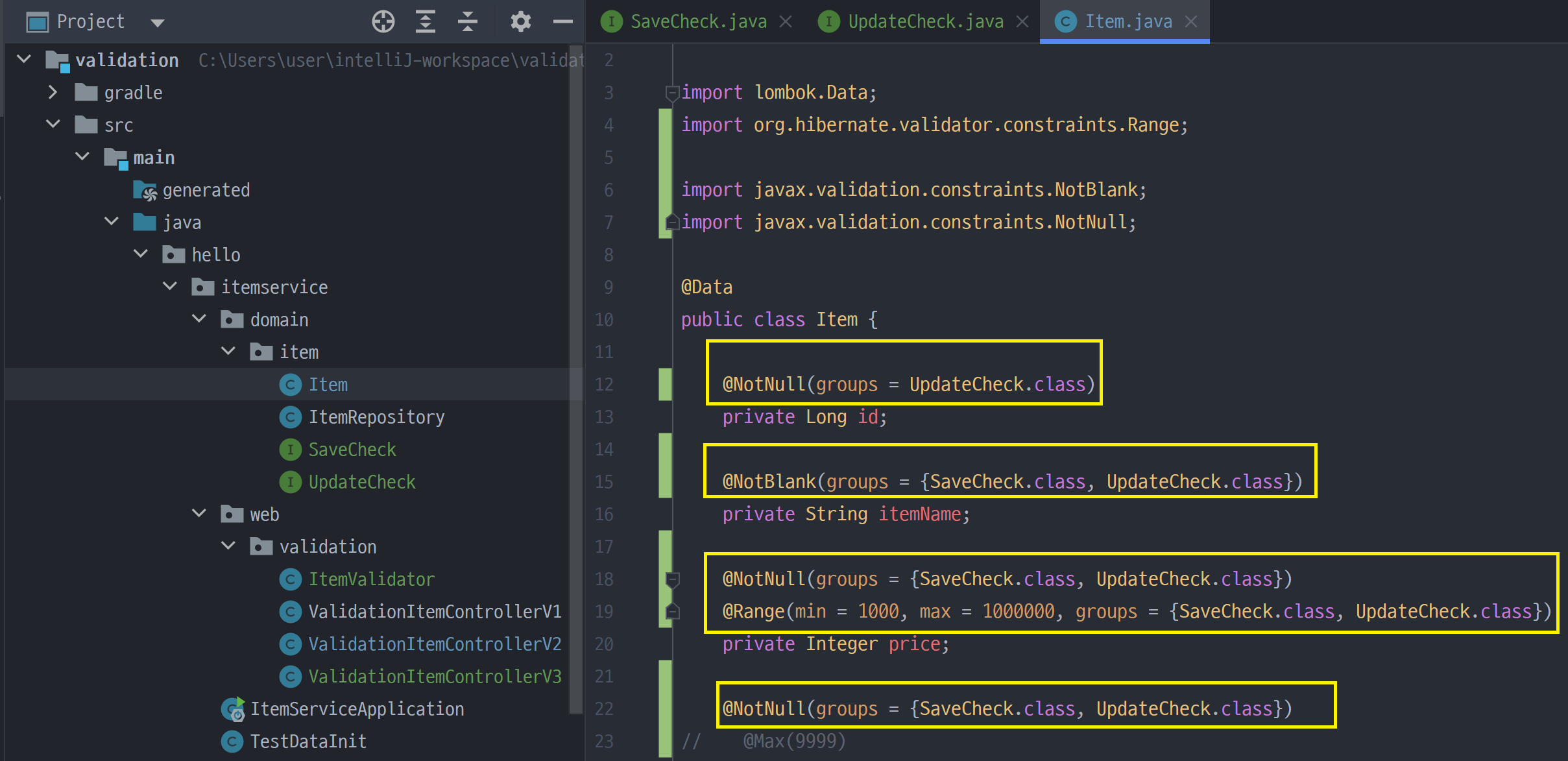 [ 김영한 스프링 MVC 2편 #15 ] - 검증 (5) : Bean Validation (2)