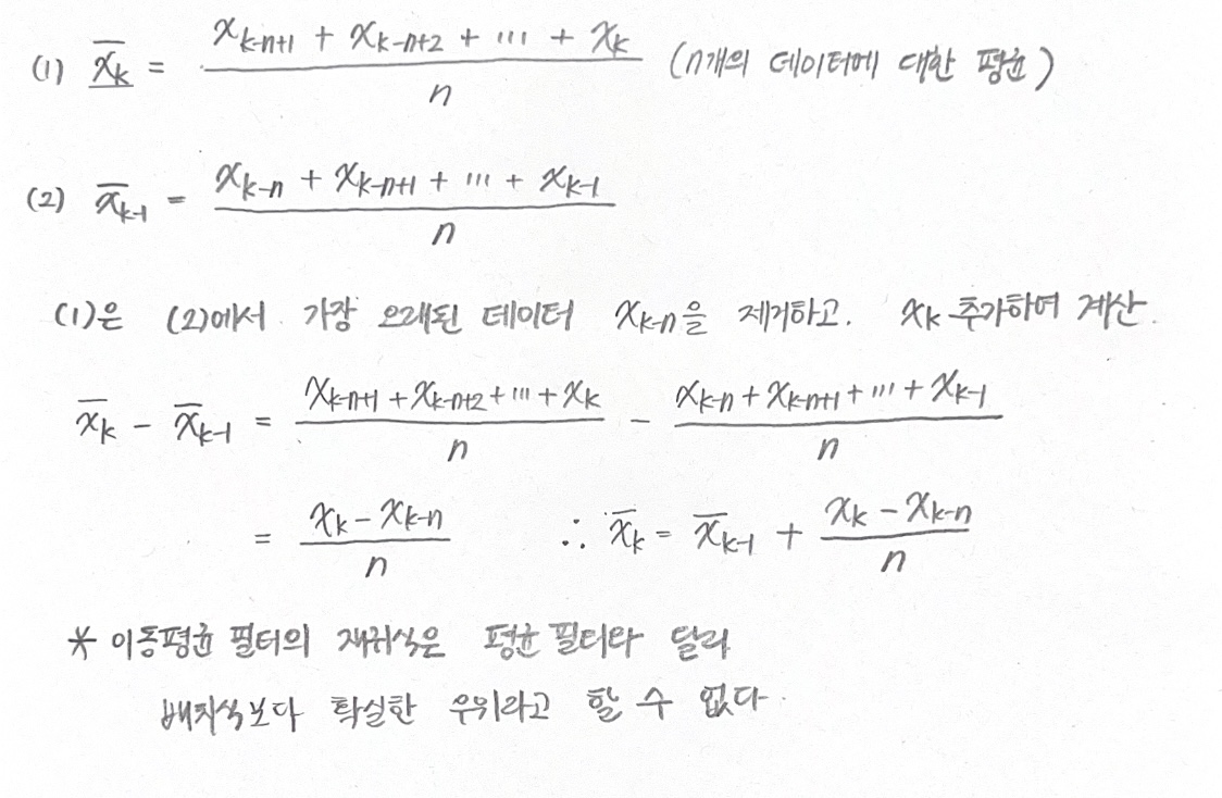 Kalman Filter의 기초 :: 재귀 필터(2). 이동 평균 필터